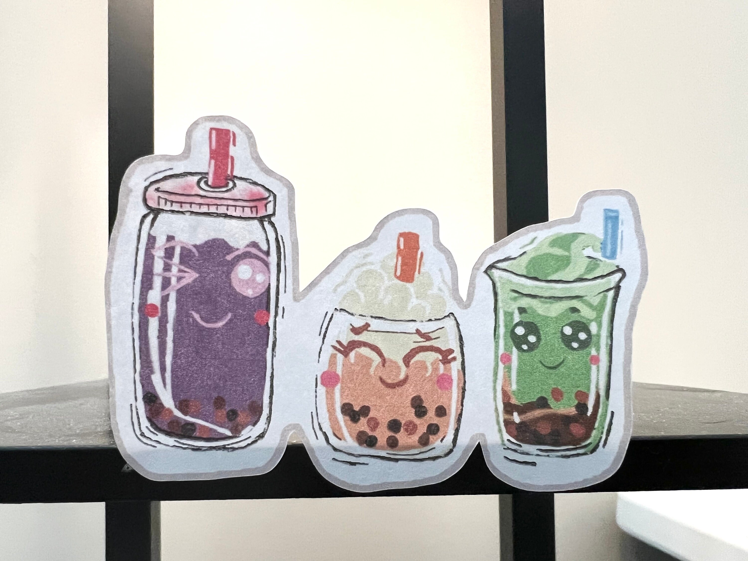 Cute Family Kawaii Boba (bubble) Tea Sticker - Etsy