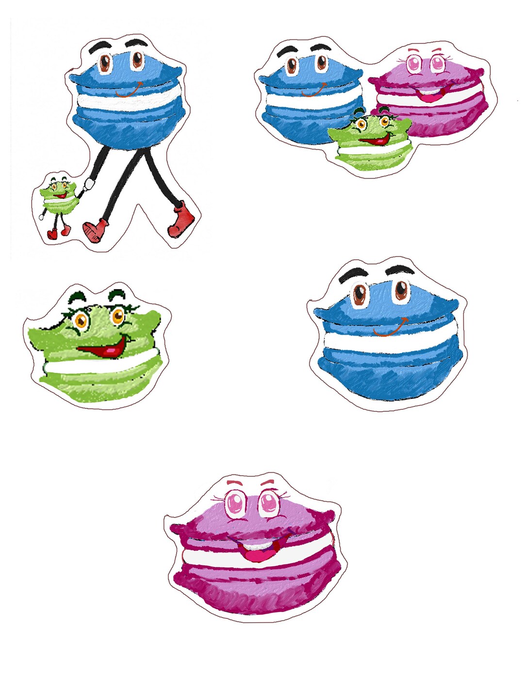 Adorable and Cute Macaroon Stickers - Etsy