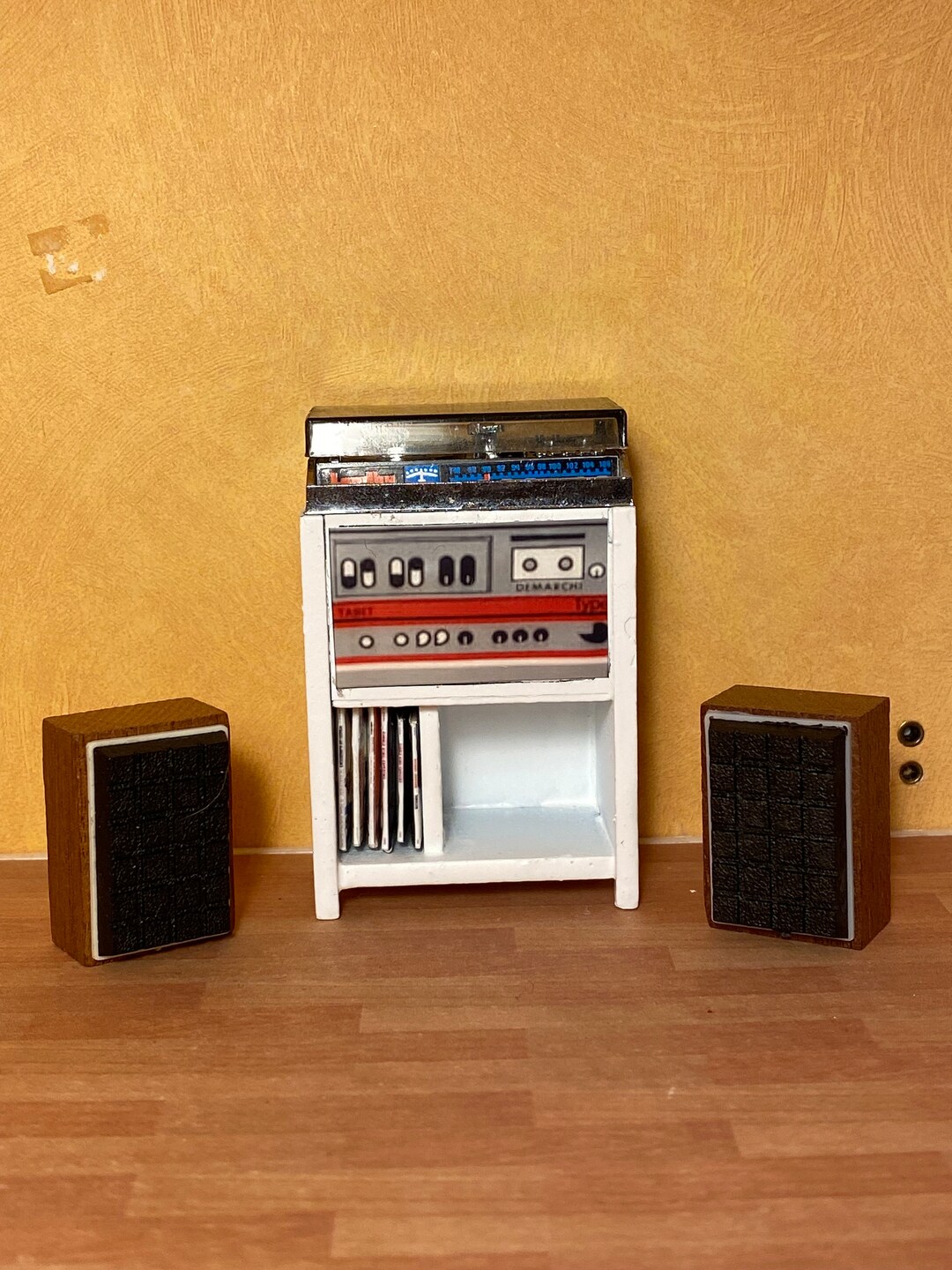 Vintage Lundby Dolls House Stereo and Stereo Bench Miniature Furniture ...