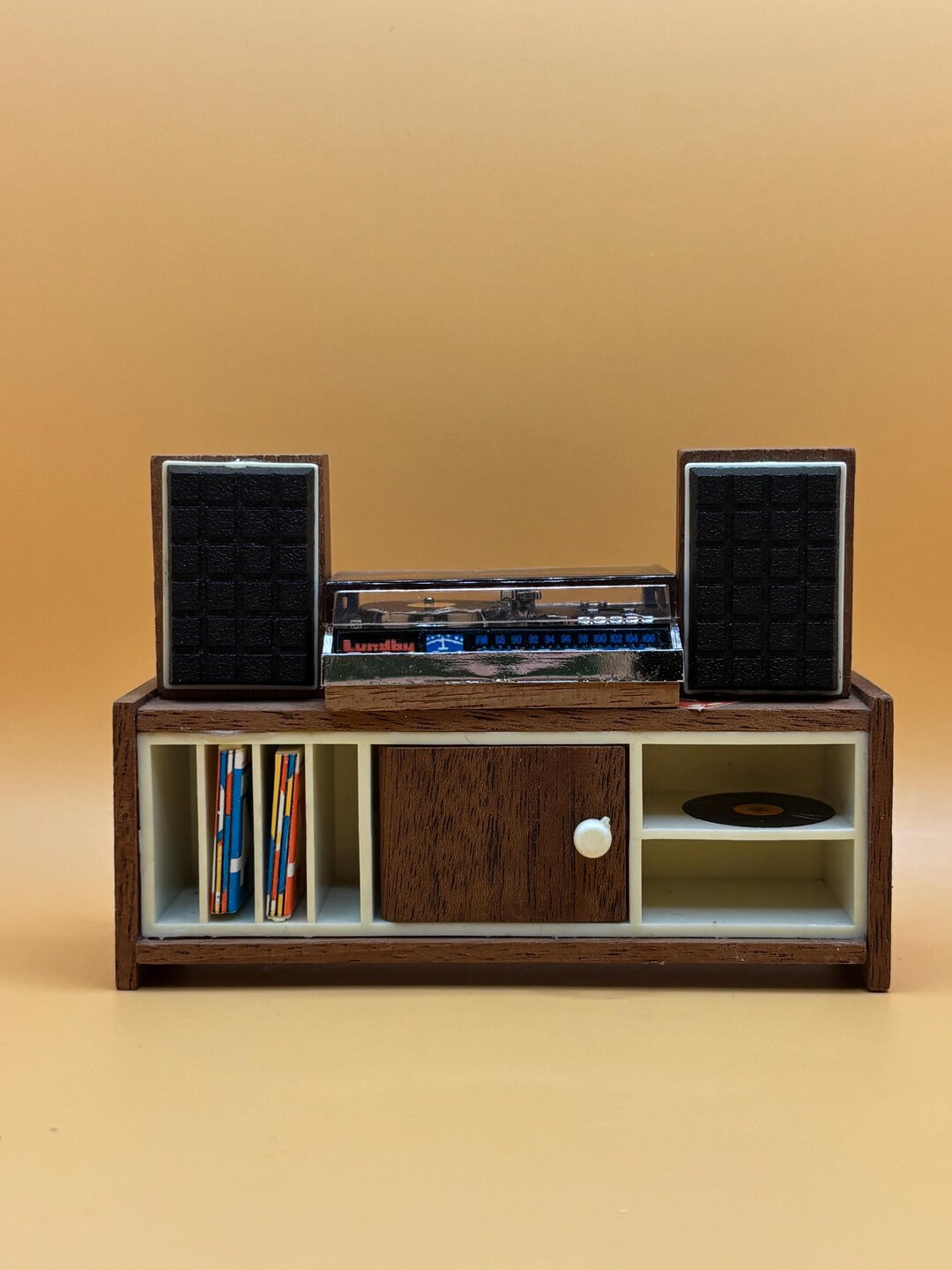 Vintage Lundby Dolls House Stereo and Stereo Bench Miniature Furniture ...