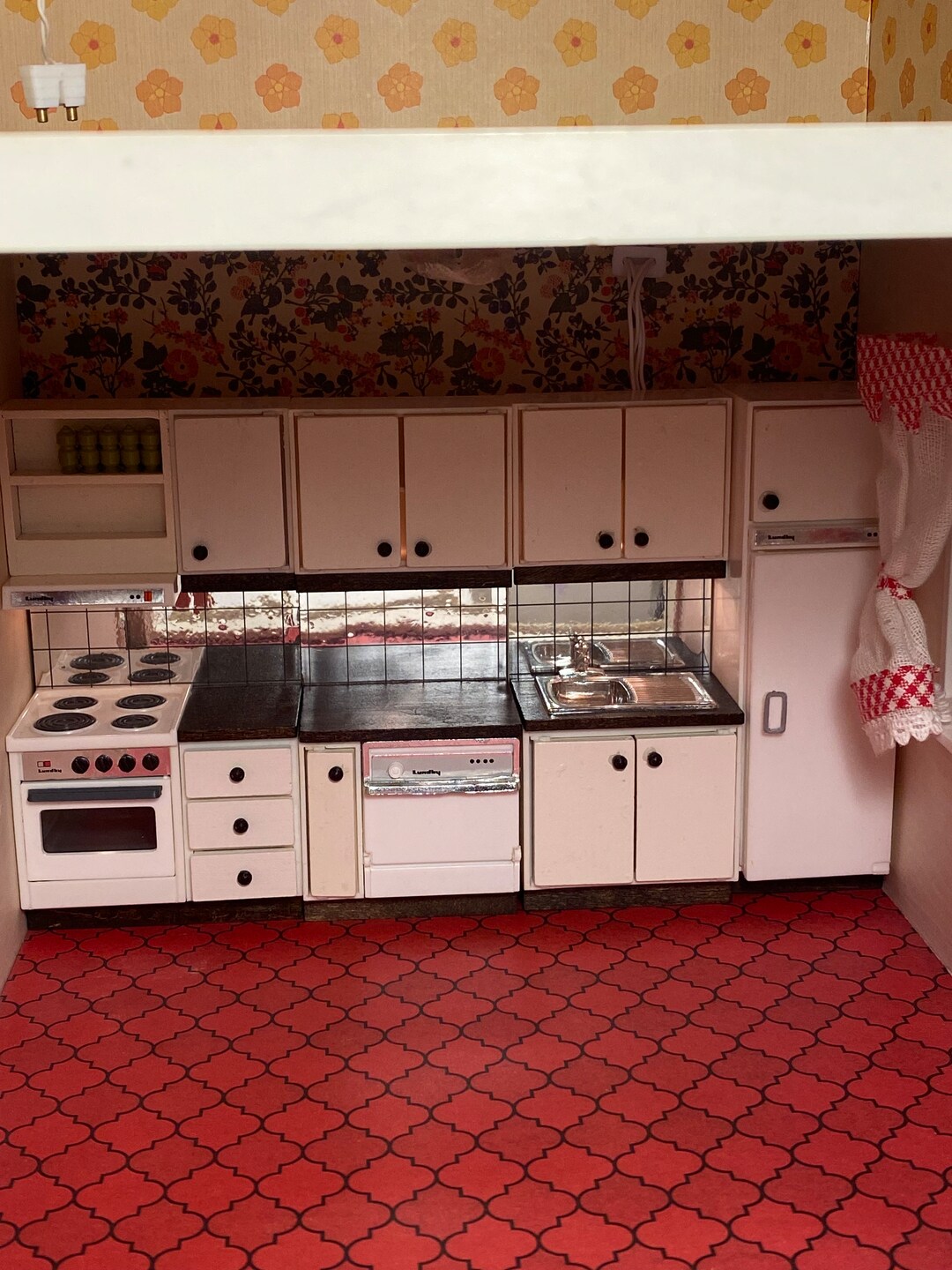 Lundby Original White Kitchen With Lights to Dollhouse - Etsy