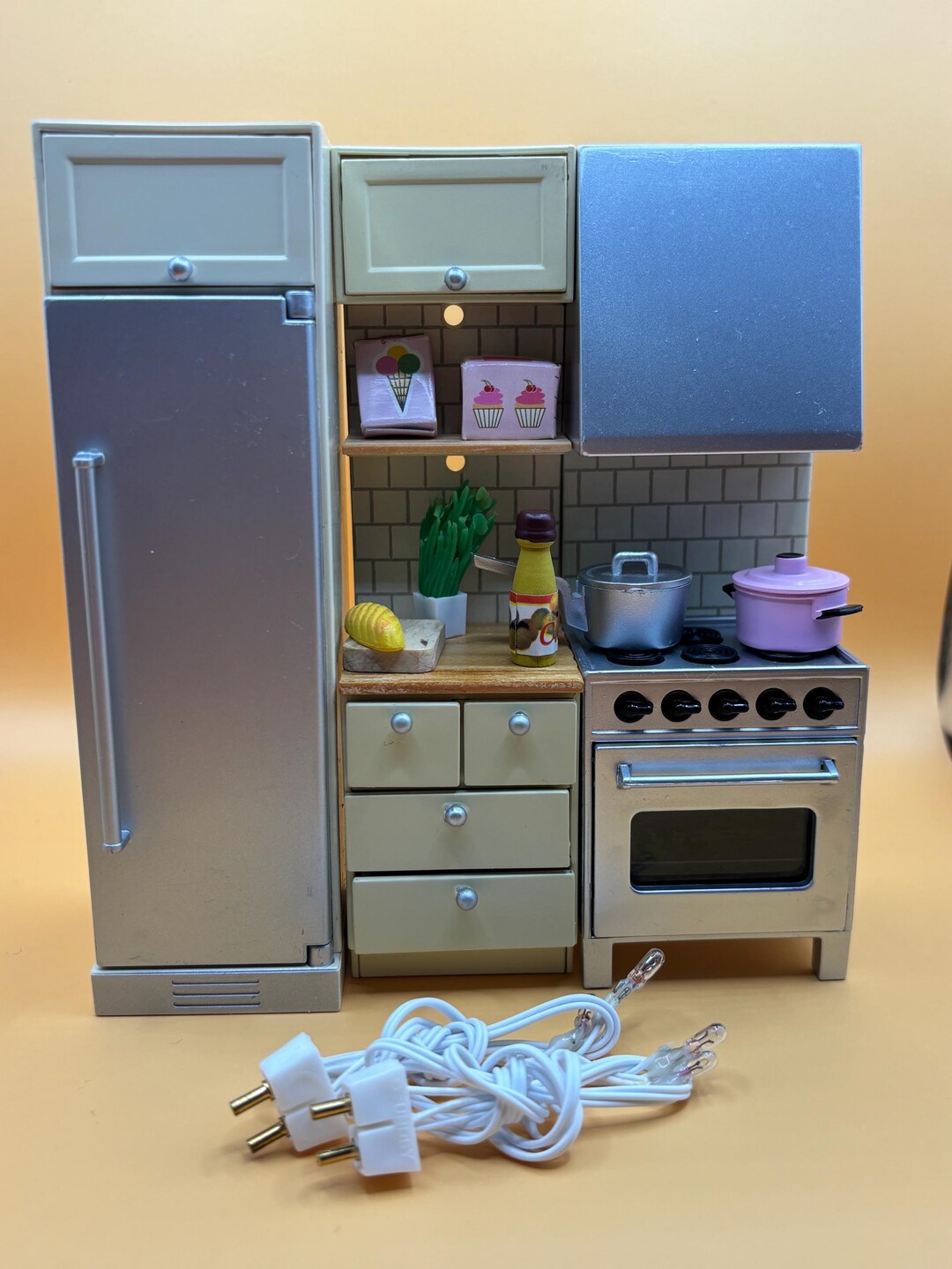 Lundby Original White Kitchen With Lights and Accessories to Dollhouse ...