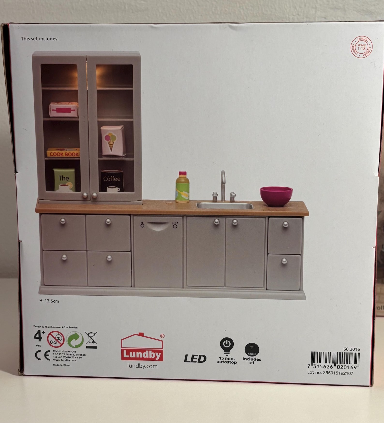 Lundby Original Grey Kitchen With Lights and Accessories to Dollhouse ...
