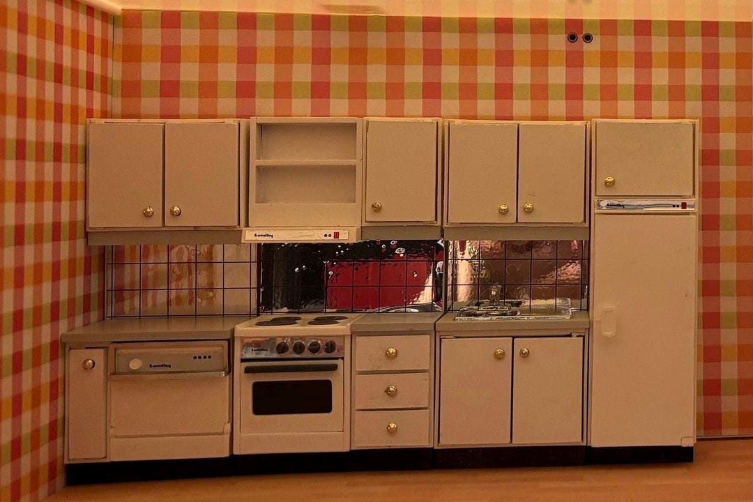 Lundby Original White Kitchen With Lights to Dollhouse All in Very Good ...