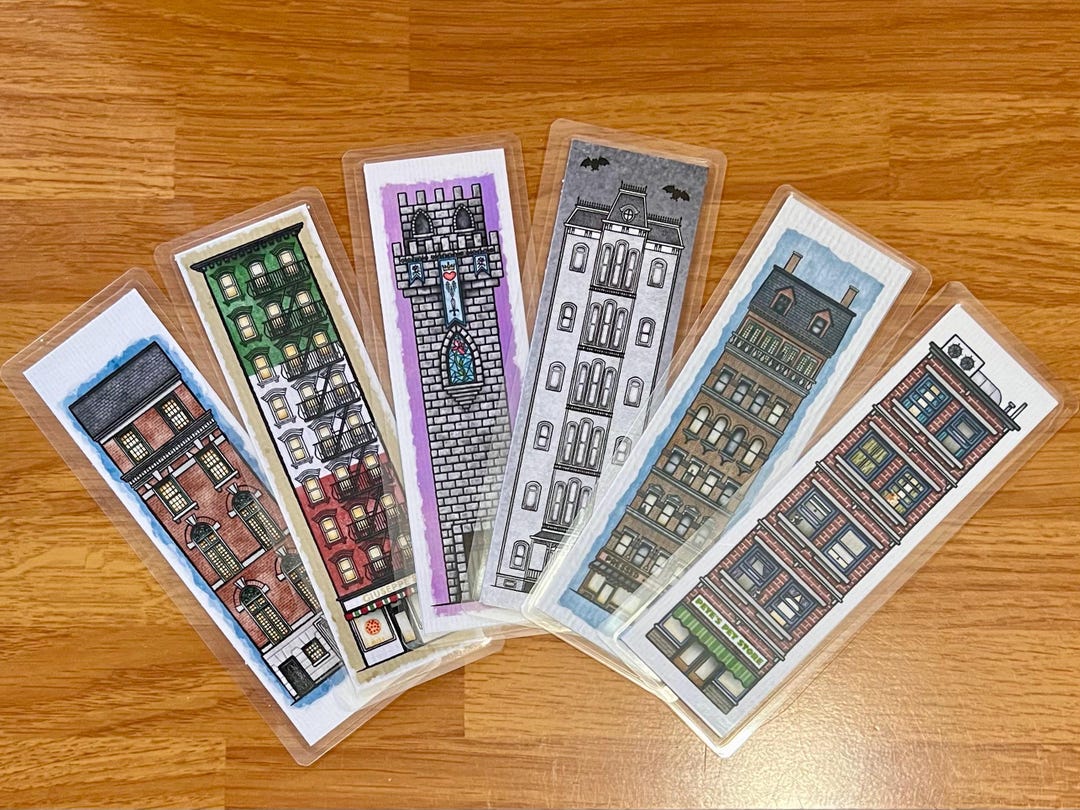 Laminated Bookmark, Architectural Digital Watercolor Illustration ...