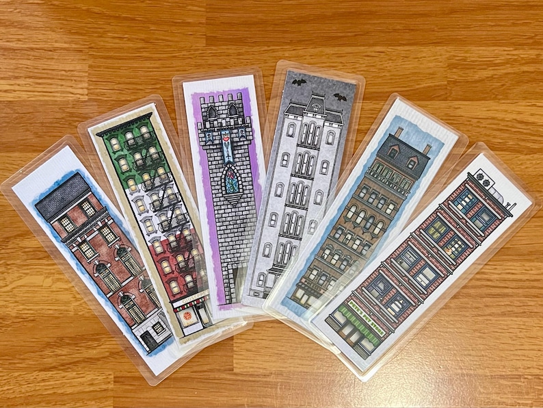 Laminated Bookmark, Architectural Digital Watercolor Illustration ...