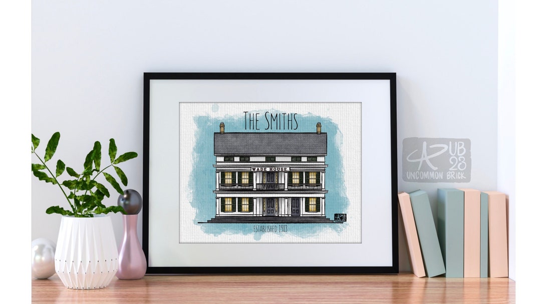The Wade House, Architectural Digital Watercolor Illustration ...