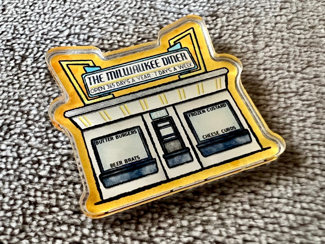 414 Milwaukee Day, Architecture Acrylic Pin, Digital Watercolor ...