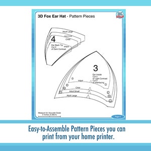 Sculpted Fox Ear Hat Pattern and Tutorial Animal Ear Sewing Pattern for ...