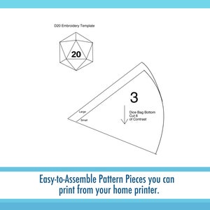 Six Section Dice Bag Sewing Pattern: Dnd Pathfinder and Roleplay ...