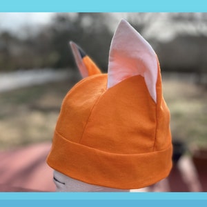 Sculpted Fox Ear Hat Pattern and Tutorial Animal Ear Sewing Pattern for ...