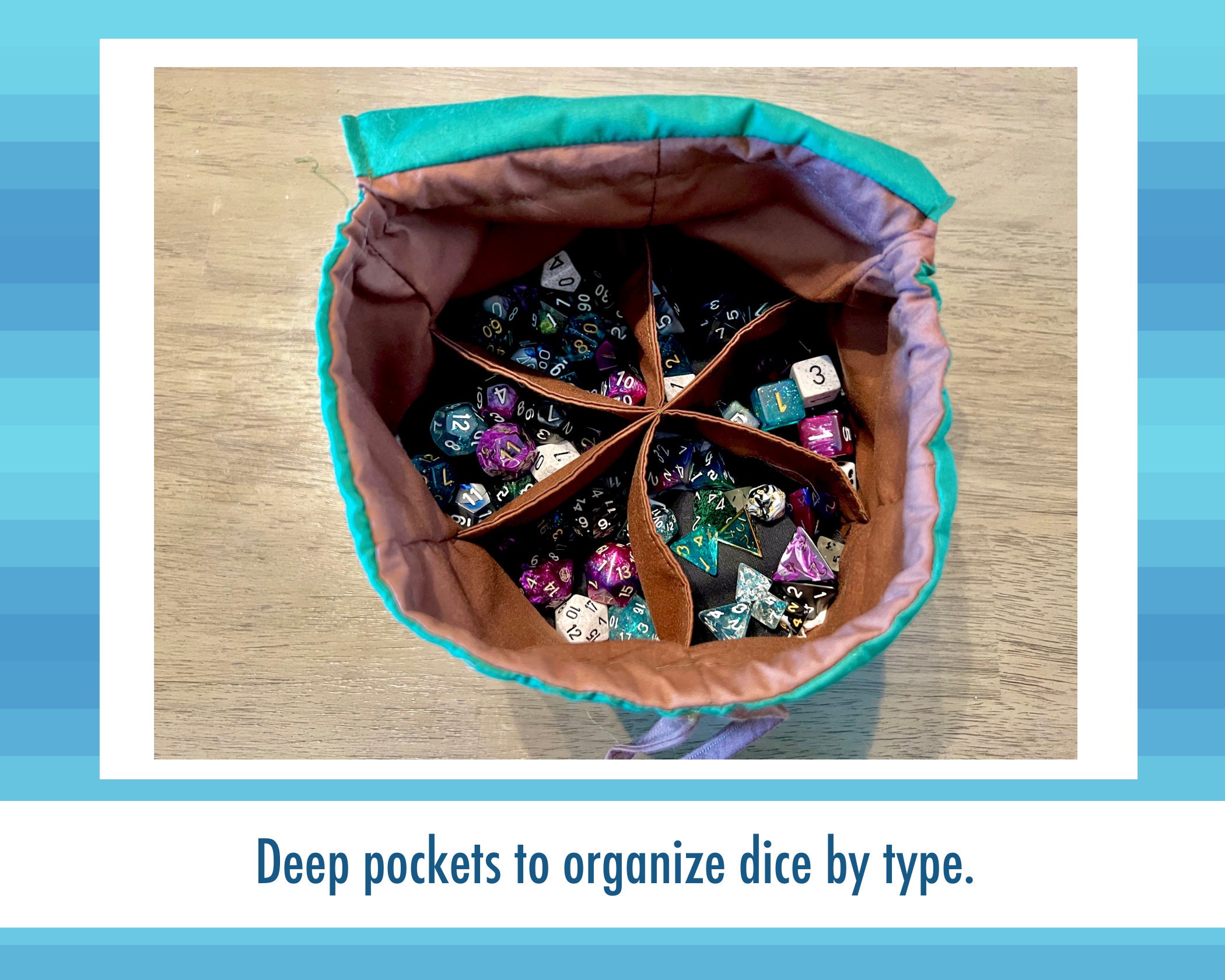 Leaf Dice Bag Sewing Pattern: Six Section Dnd Pathfinder and Roleplay ...