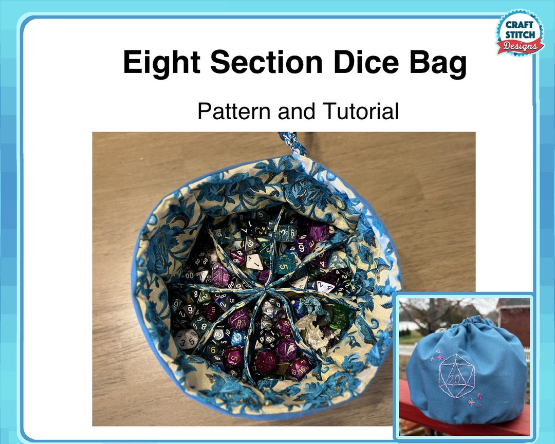 Eight Section Dice Bag Sewing Pattern: Dnd Pathfinder and Roleplay ...