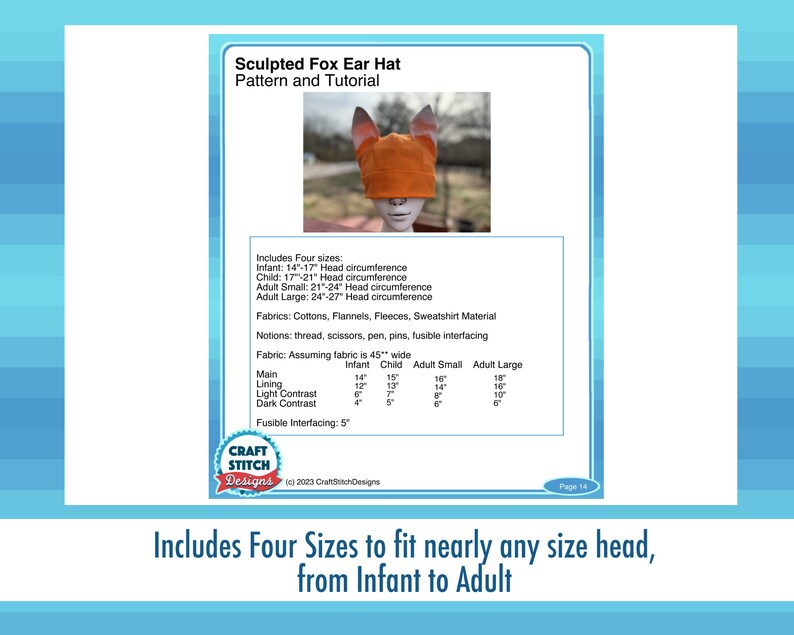 Sculpted Fox Ear Hat Pattern and Tutorial 3D Animal Ear Sewing - Etsy