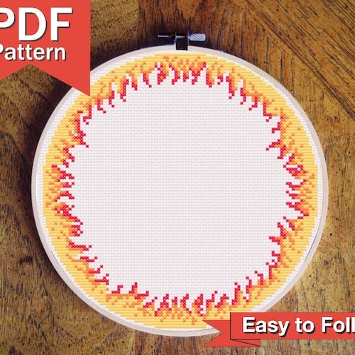 Burning Ring of Fire Cross Stitch Pattern Circle Border - Etsy