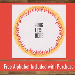 Burning Ring of Fire Cross Stitch Pattern Circle Border (digital ...