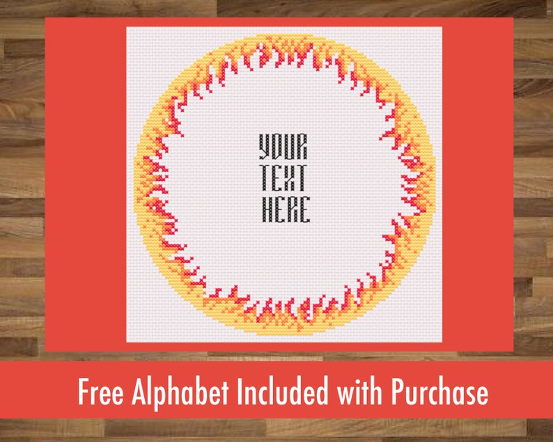 Burning Ring of Fire Cross Stitch Pattern Circle Border (digital ...