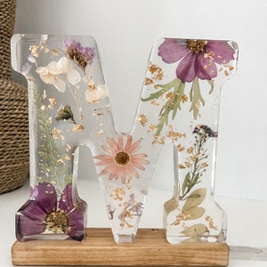 Pressed Flower Resin Letters - Etsy