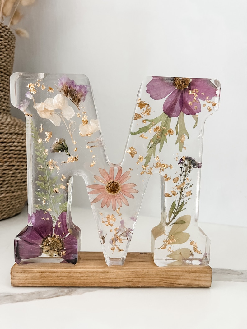 Pressed Flower Resin Letters - Etsy