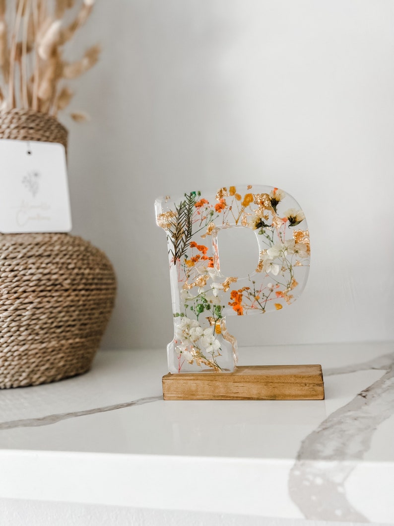 Pressed Flower Resin Letters - Etsy