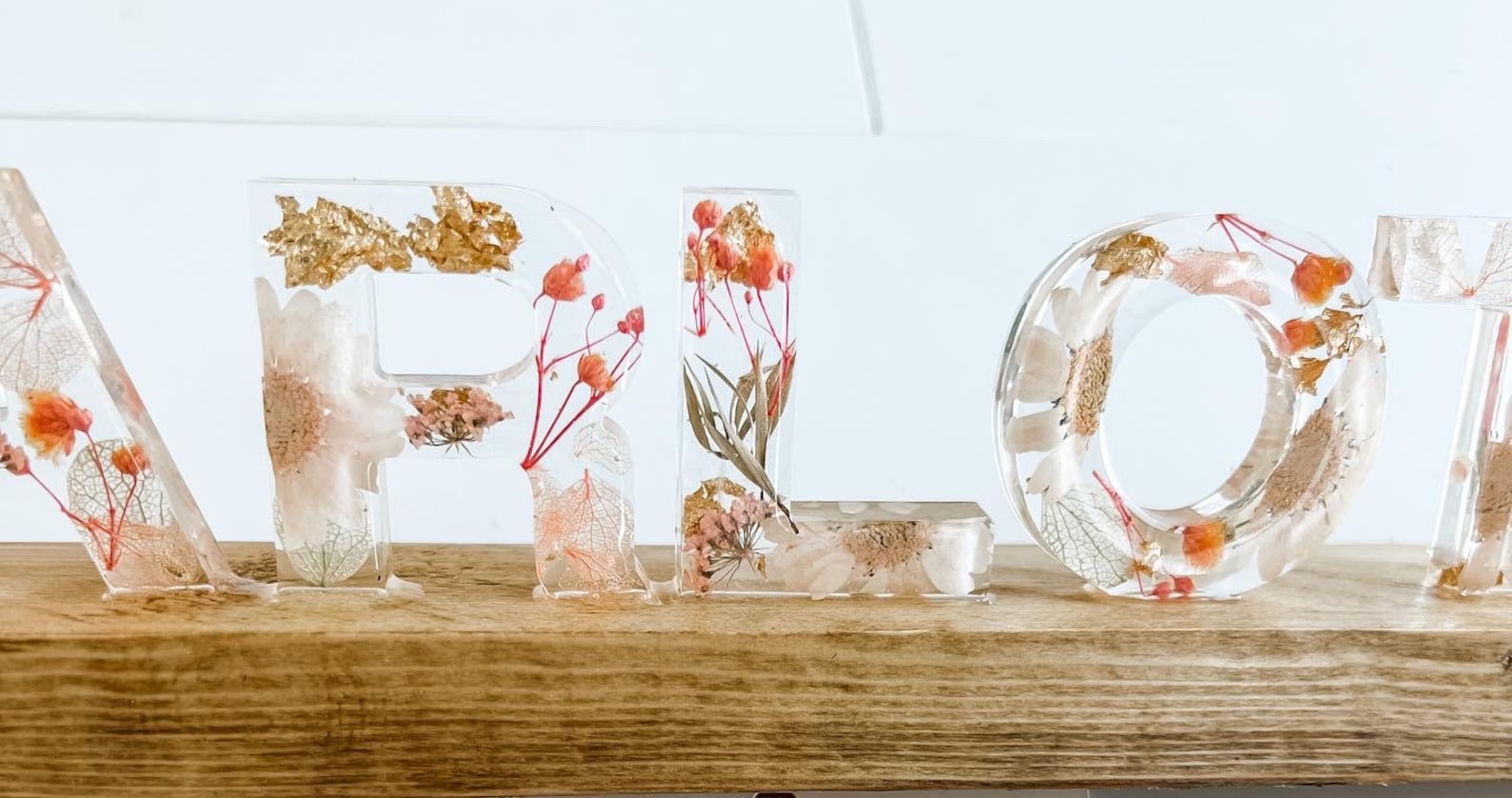 Pressed Flower Resin Name -letters Only - Etsy