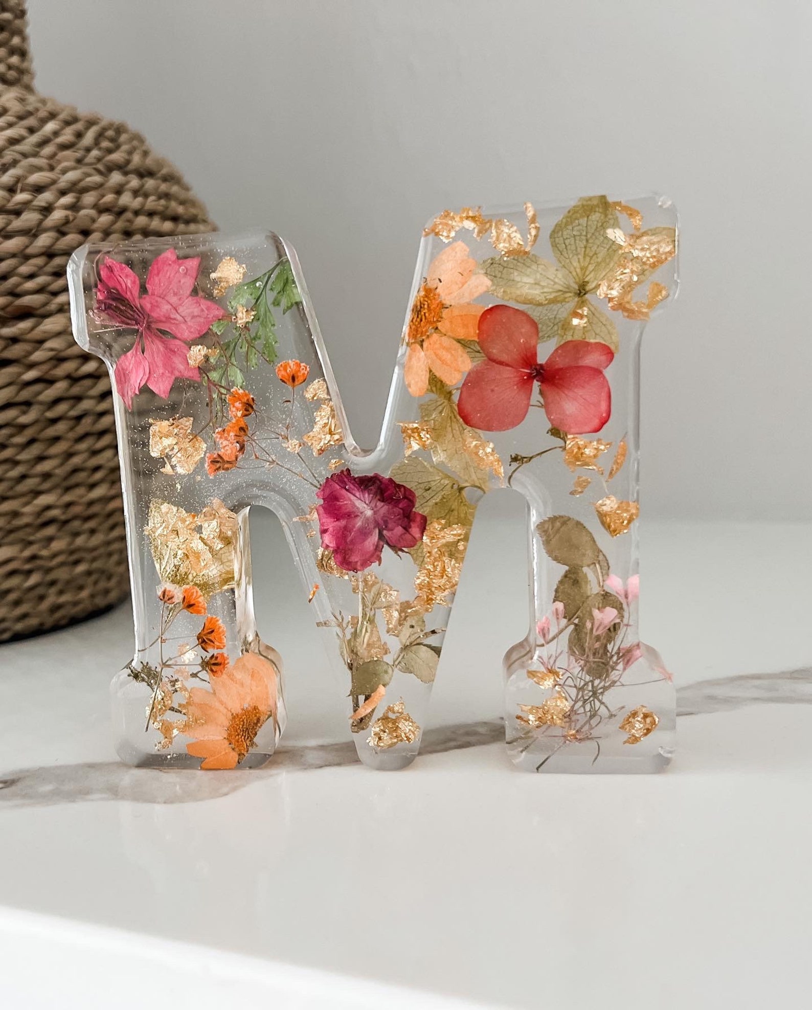 Pressed Flower Resin Letters - Etsy