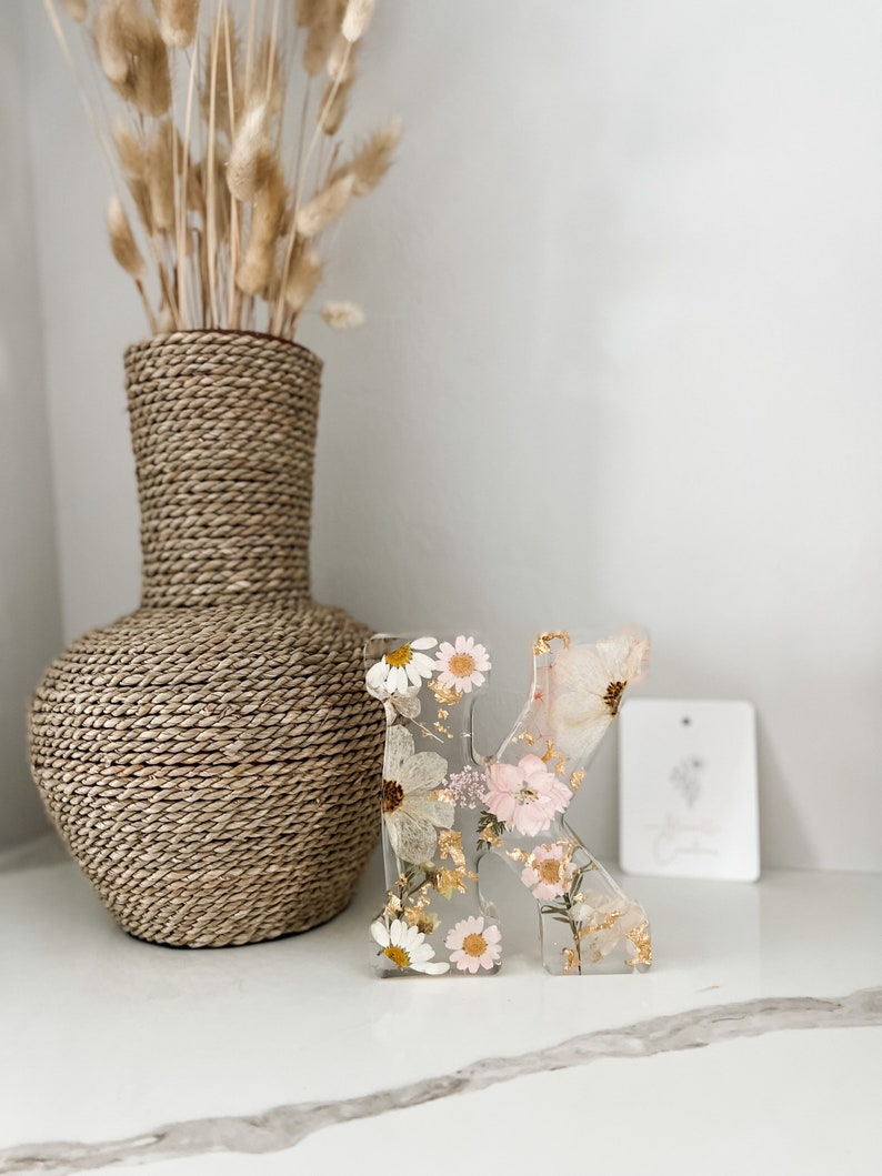 Pressed Flower Resin Letters - Etsy