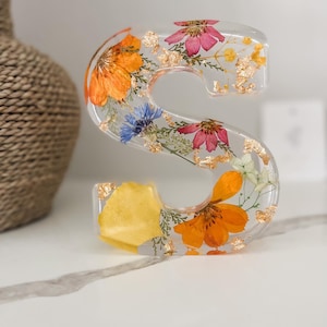 Pressed Flower Resin Letters - Etsy
