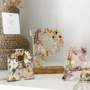 Pressed Flower Resin Letters - Etsy