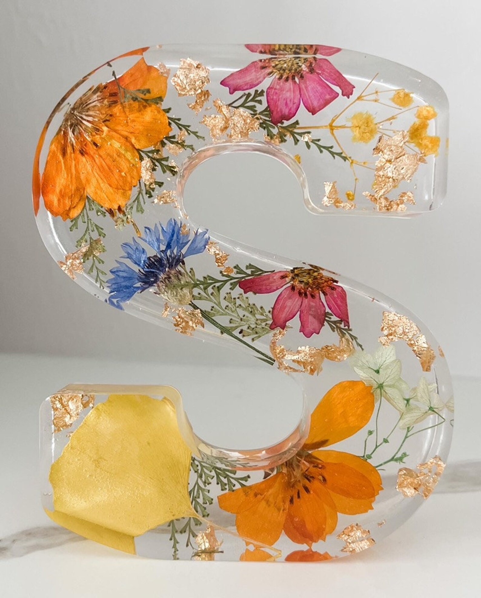 Pressed Flower Resin Letters - Etsy