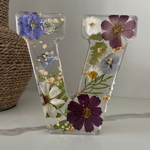 Pressed Flower Resin Letters - Etsy