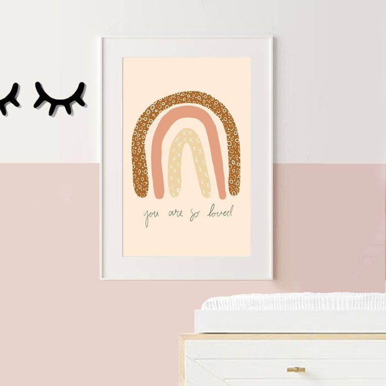 Boho Nursery Art, Rainbow, Your Are so Loved, Printable Digital ...