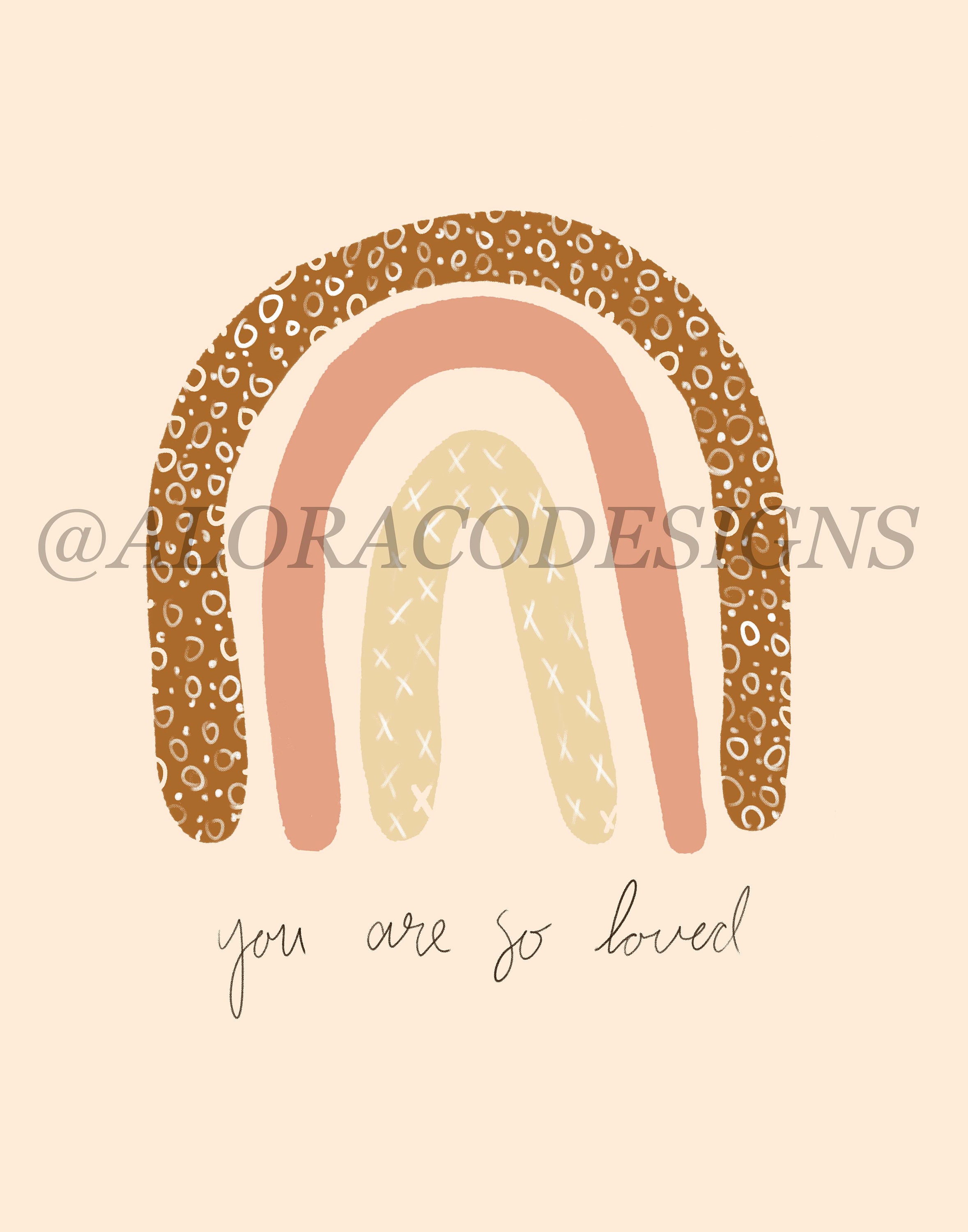 Boho Nursery Art, Rainbow, Your Are so Loved, Printable Digital ...
