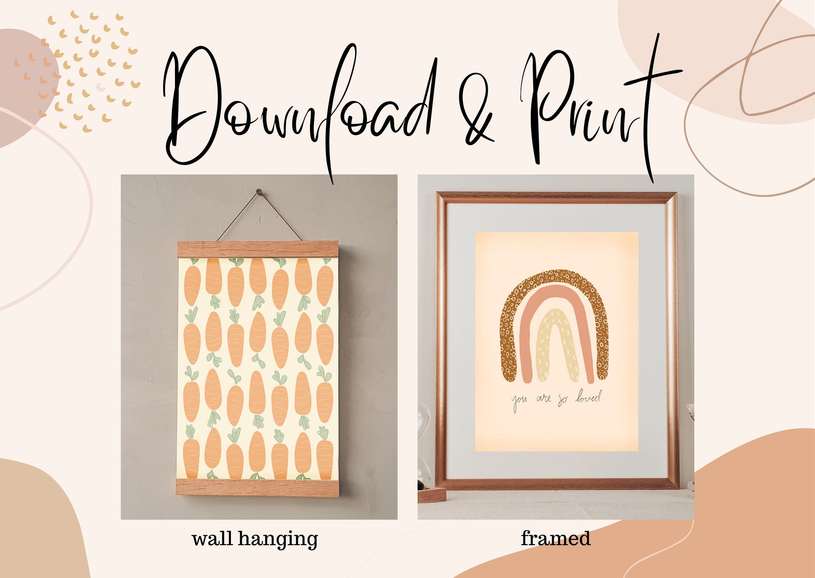 Boho Nursery Art, Rainbow, Your Are so Loved, Printable Digital ...