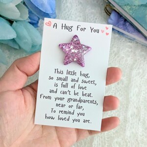 Glitter Star Pocket Hug From Grandparents, Granddaughter Gift, Pocket ...