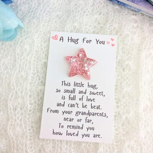 Glitter Star Pocket Hug From Grandparents, Granddaughter Gift, Pocket ...