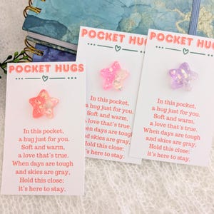 Pink Glitter Star Pocket Hug, Star Emotional Support Token, Tween Girl ...