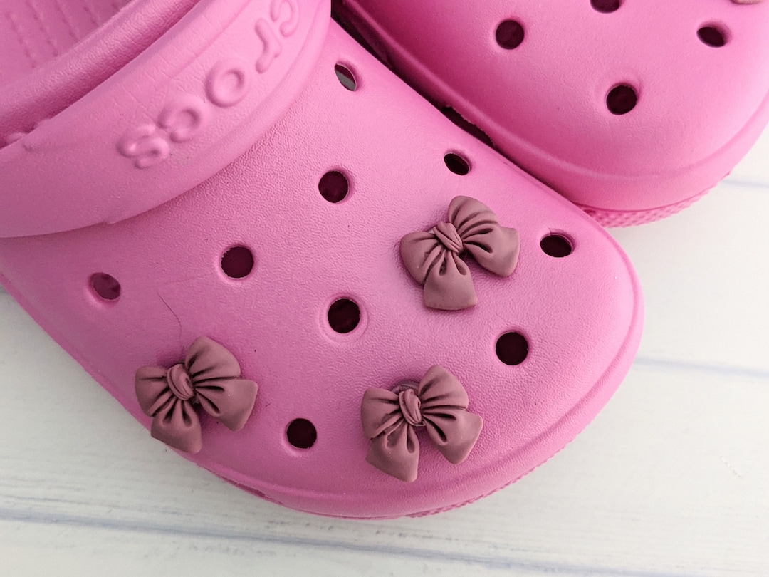 Dusty Pink Bow Crocs Charms Mauve Bow Shoe Charms Dirty Pink - Etsy