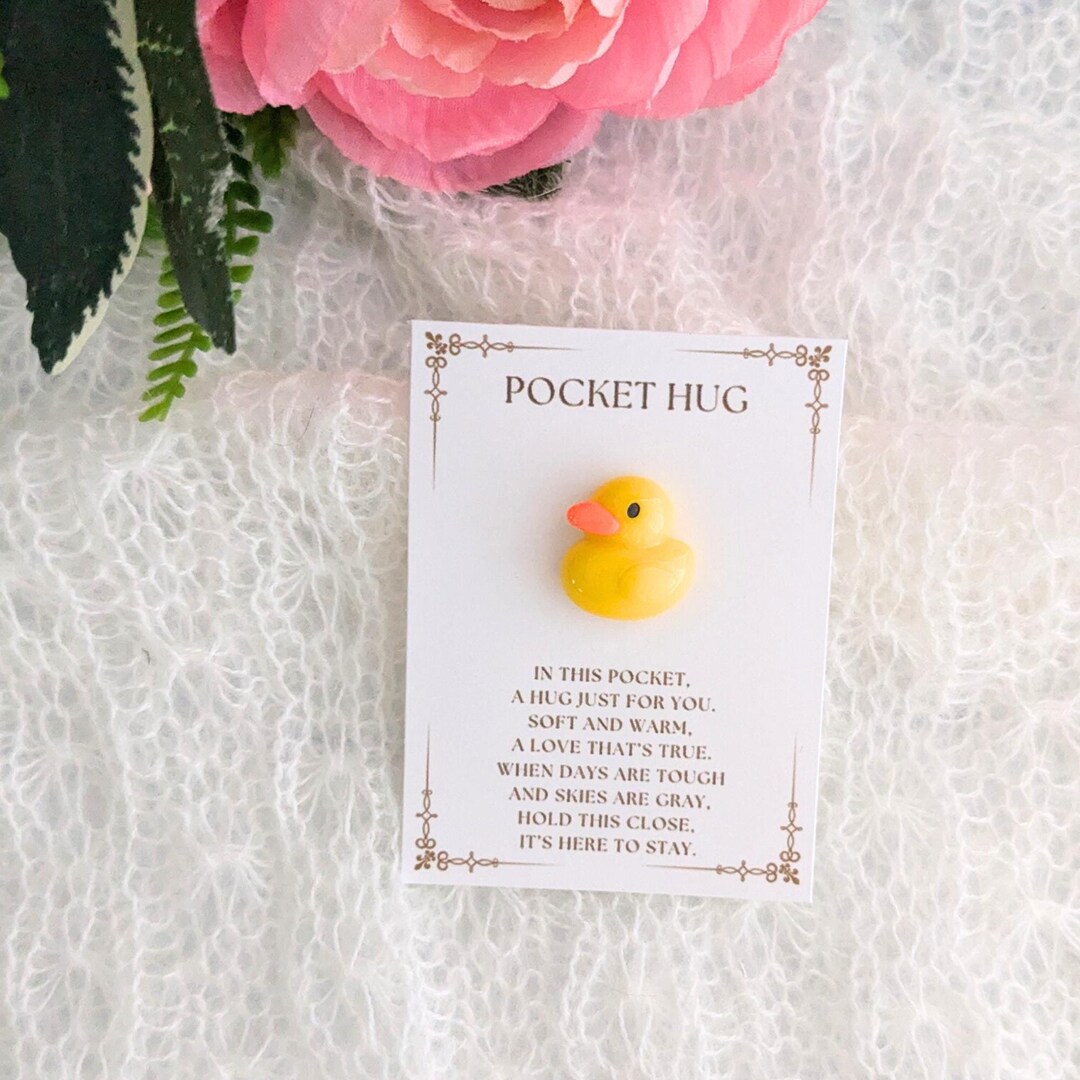 Duck Pocket Hug, Rubber Duckie Pocket Pal, Rubber Ducky Pocket Token ...