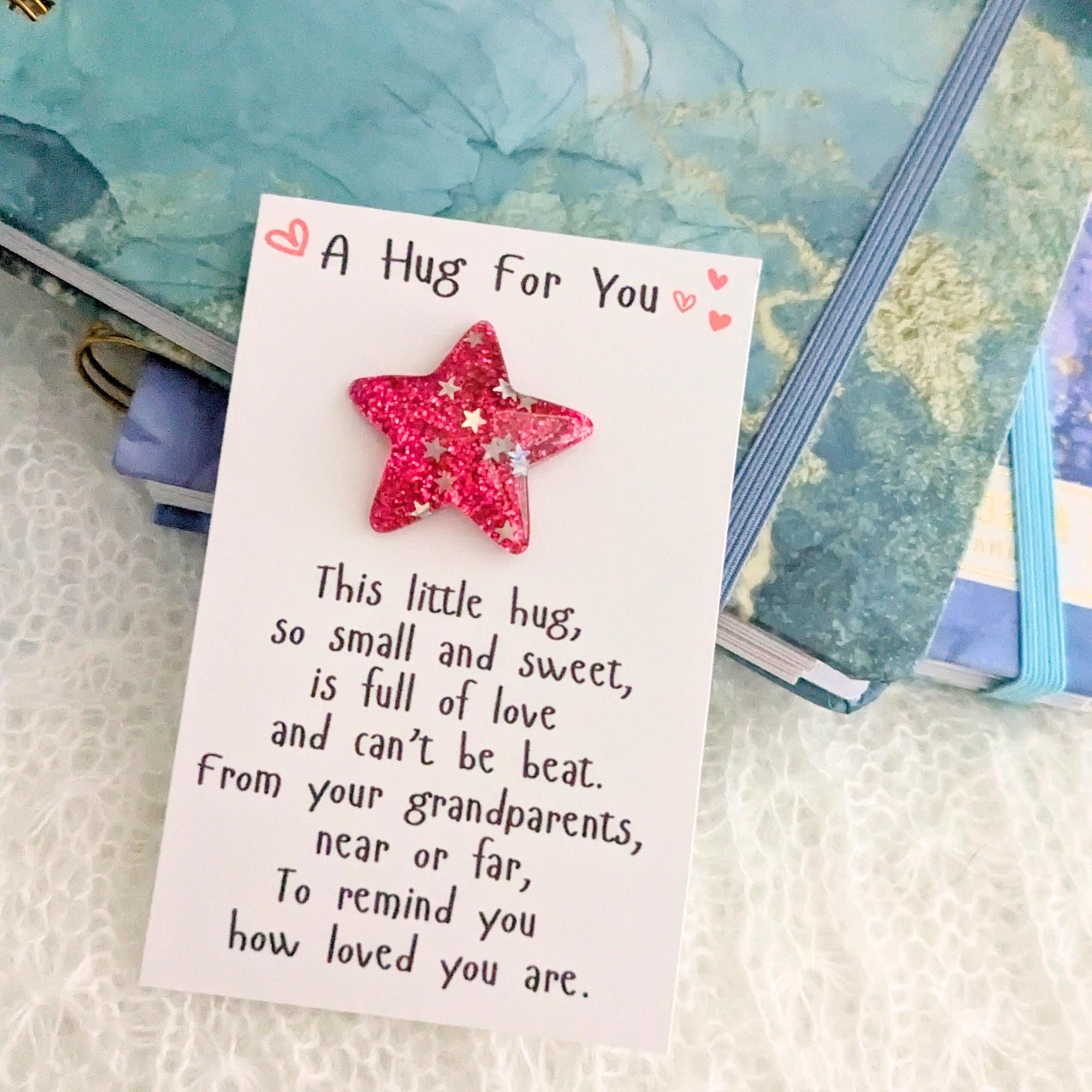 Glitter Star Pocket Hug From Grandparents, Granddaughter Gift, Pocket ...