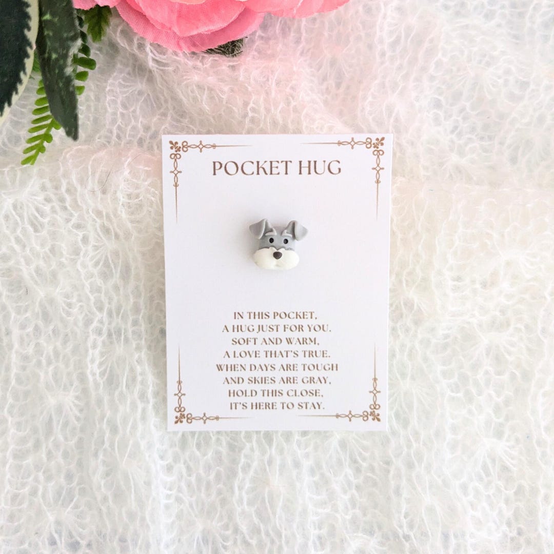 Schnauzer Pocket Hug, Mini Dog Lover Tween Girl Gift, Stocking Stuffer ...