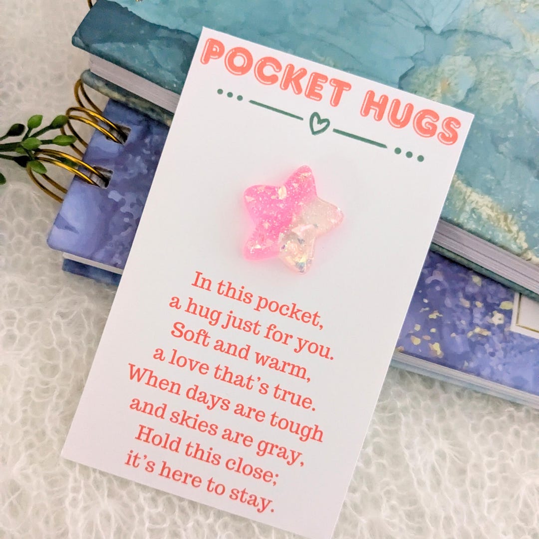 Pink Glitter Star Pocket Hug, Star Emotional Support Token, Tween Girl ...
