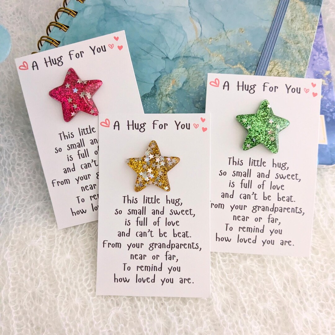 Glitter Star Pocket Hug From Grandparents, Granddaughter Gift, Pocket ...