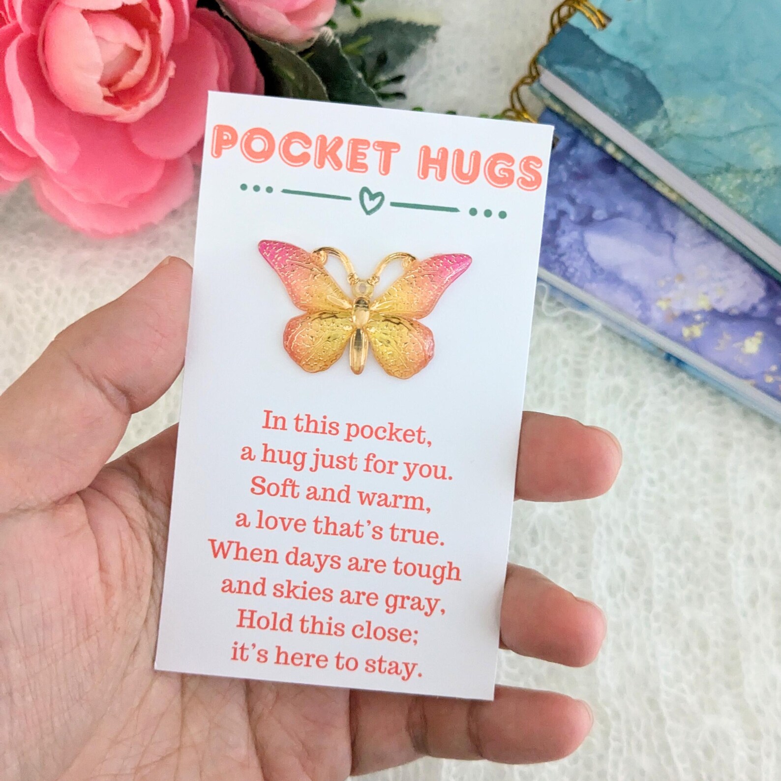 Pocket Hug Butterfly, Gift for Best Friend, Long Distance Relationship ...