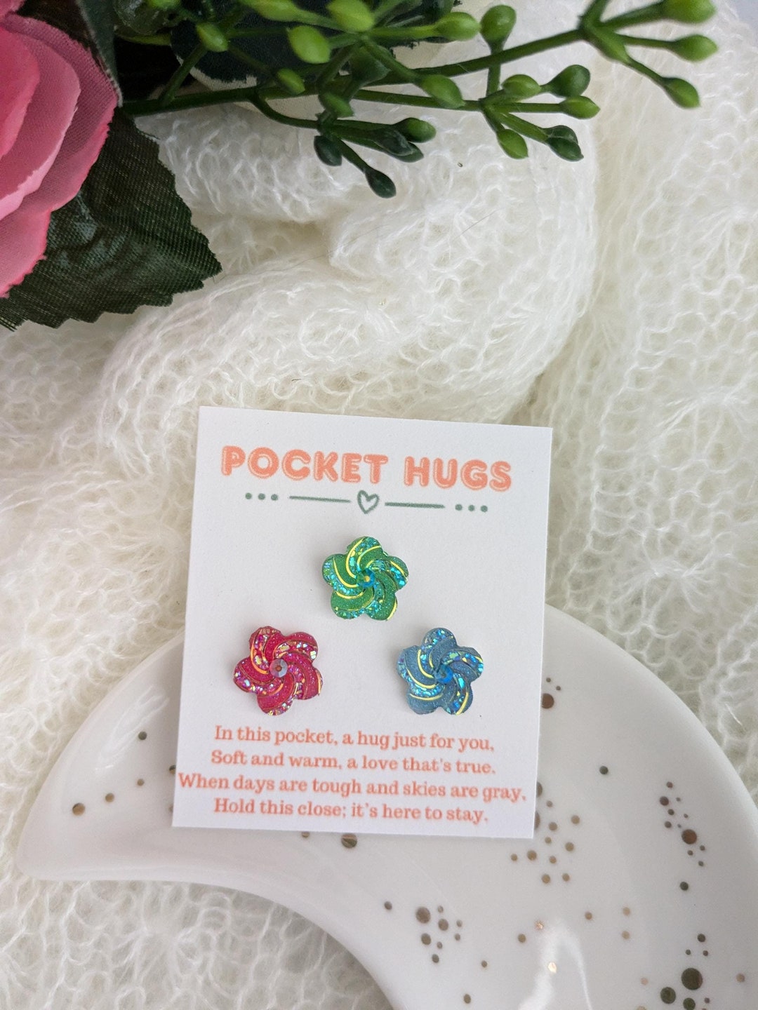 Mini Star Pocket Hug Gift, Tri Color Set of 3 Stars Pocket Hug Gift for ...