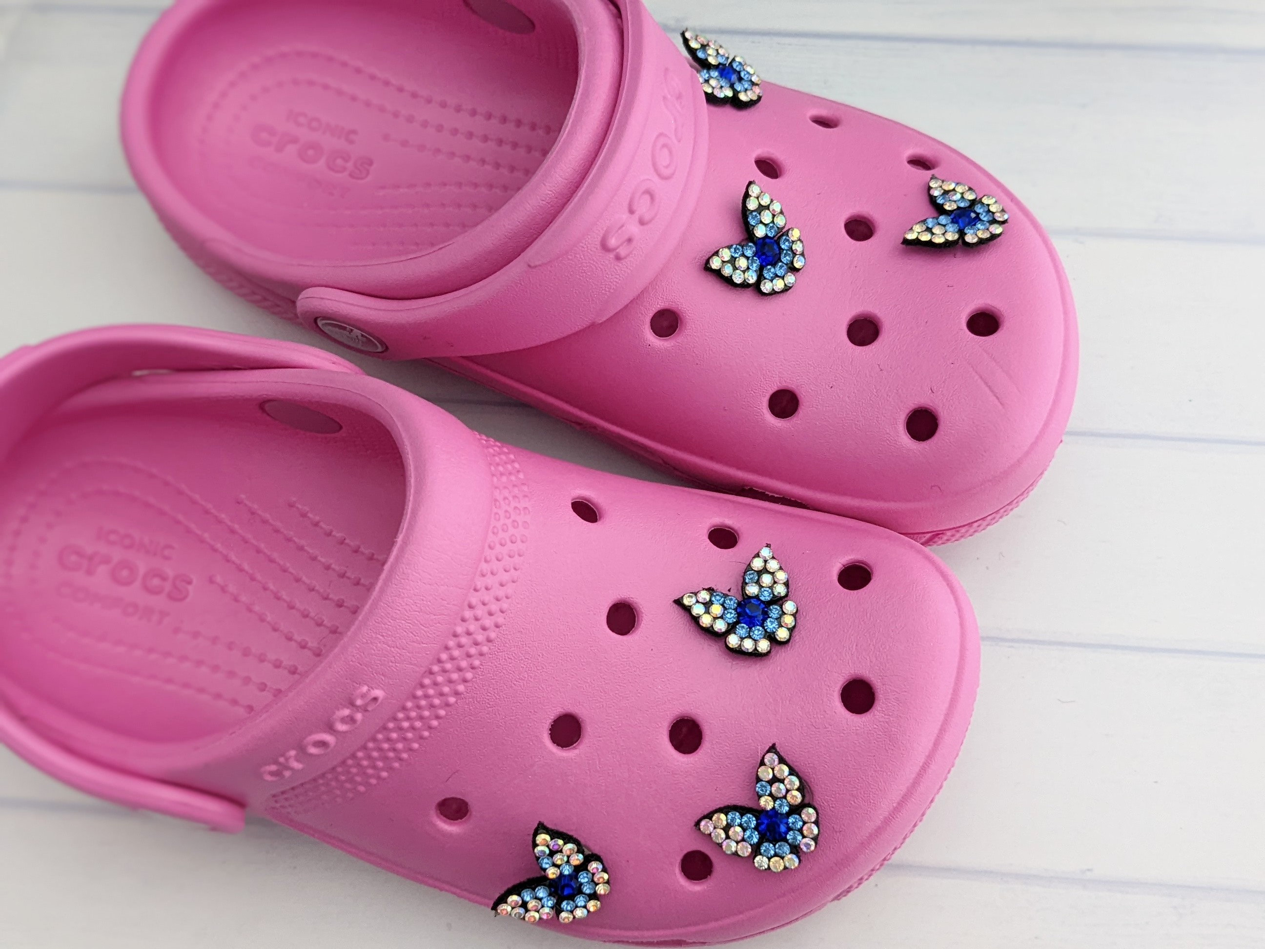 Blue Rhinestone Butterfly Croc Charms Bling Croc Pins - Etsy