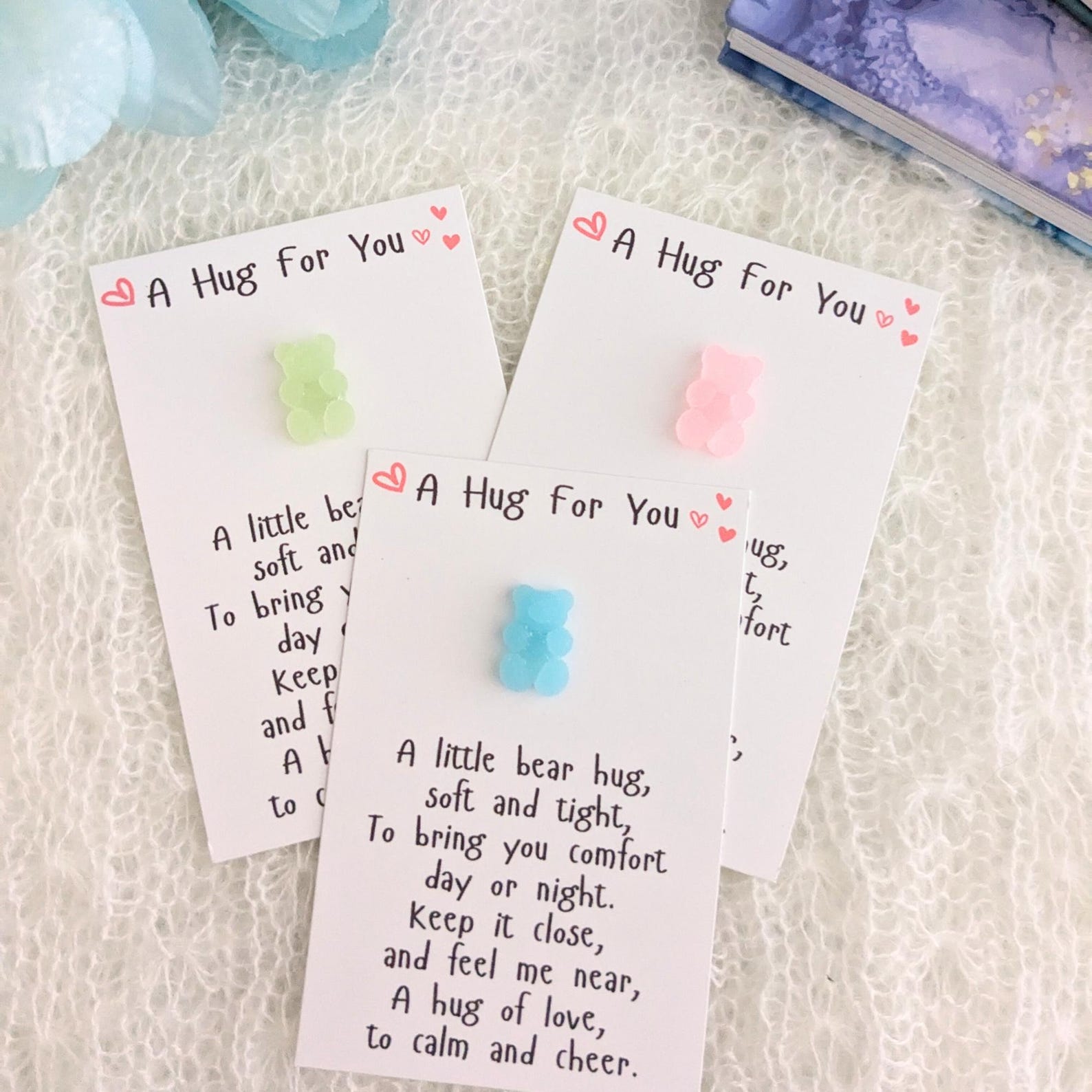 Gummy Bear Pocket Hug, Little Big Bear Hug, Good Luck Charm, Worry Bear ...