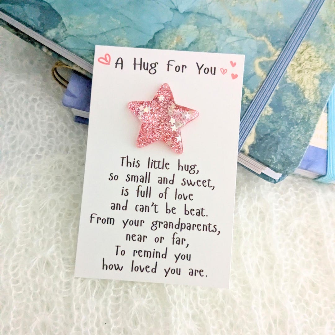 Glitter Star Pocket Hug From Grandparents, Granddaughter Gift, Pocket ...