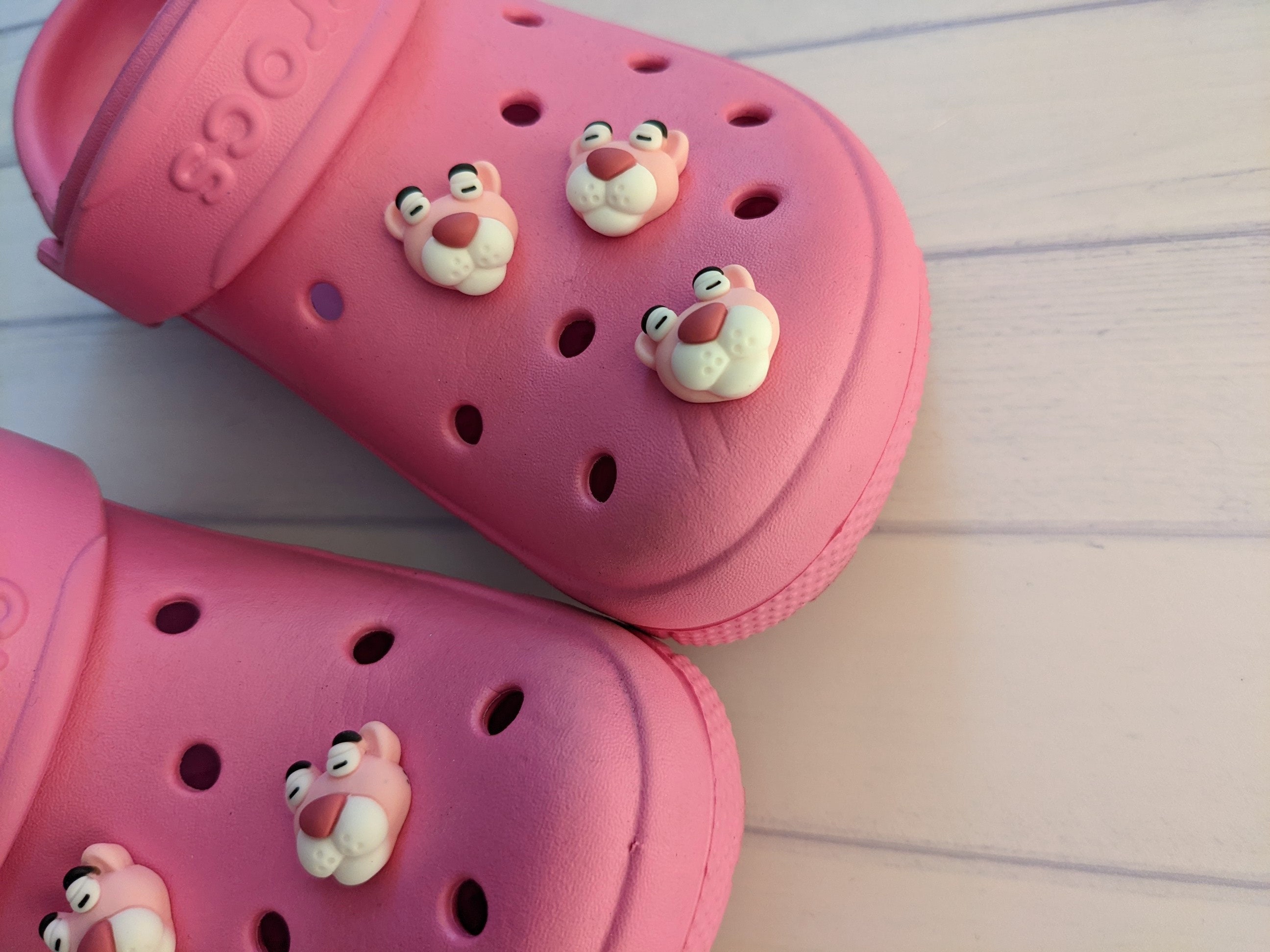 Pink Panther Croc Charm Panther Croc Pin Shoe Charm Pink - Etsy