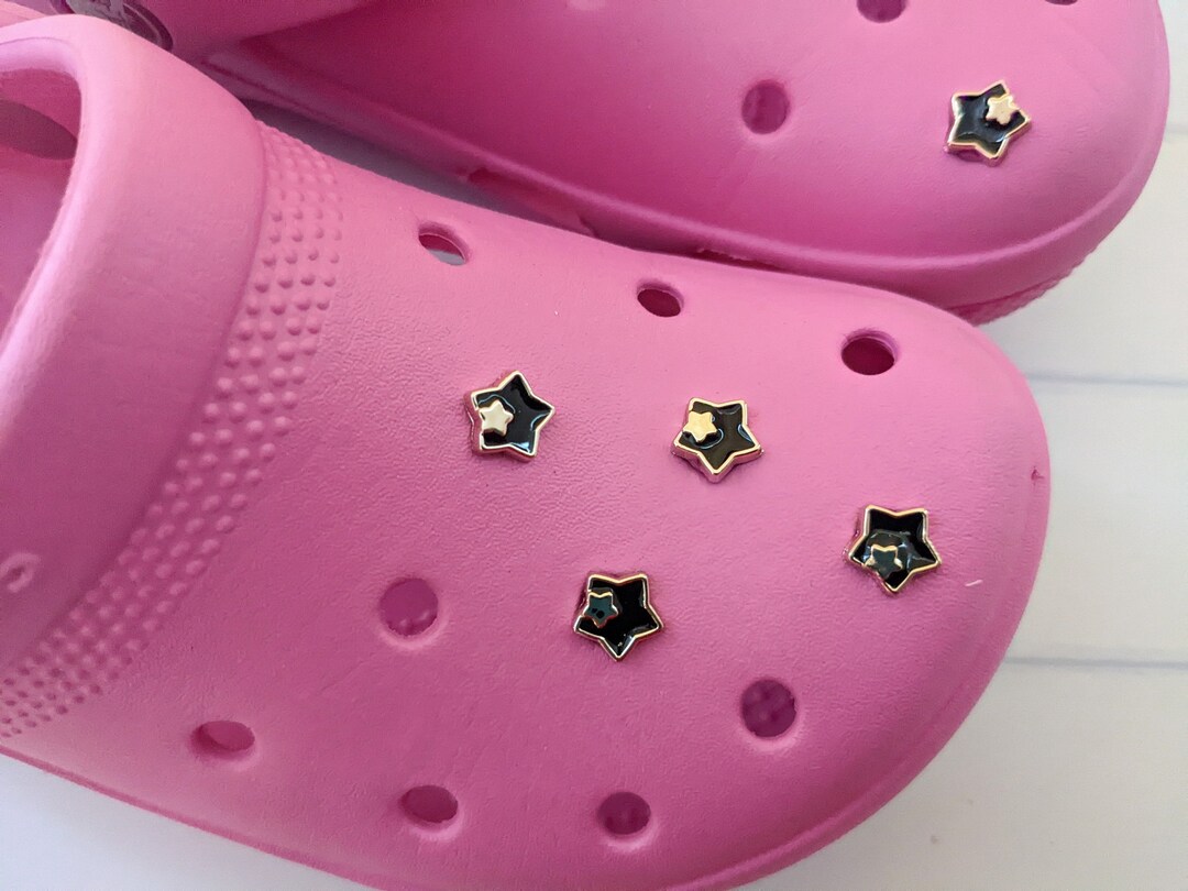 Miniature Black and Gold Star Croc Jibbitz Mini Star Croc - Etsy